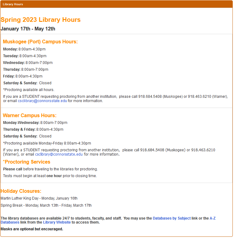 Connors State Library – Connors State College